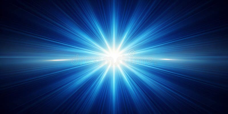 Blue Light Rays - Digital Art - Abstract - Light Burst Concept Stock ...