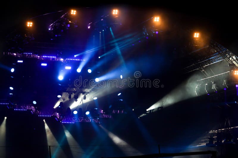 Blue Light on a Rock Concert Stage As Background Stock Image - Image of ...