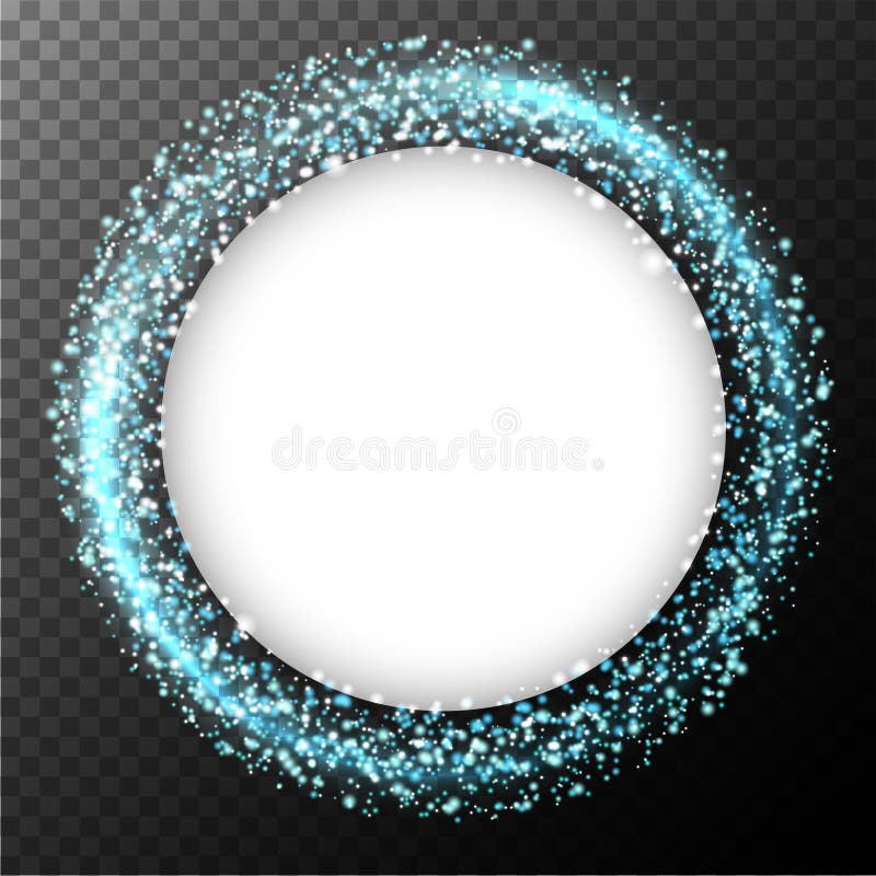 Blue Light Round the Circle Frame on Black Background Stock Vector ...