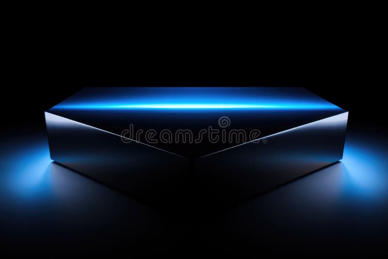 A Blue Light Shines on a Shiny Box Stock Illustration - Illustration of ...