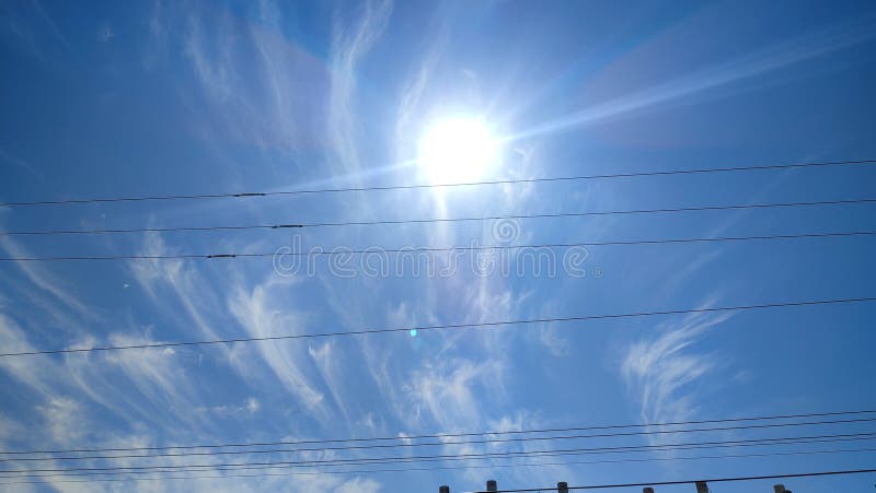 Blue Light Sky Nature White Clouds Whether Background Stock Image ...
