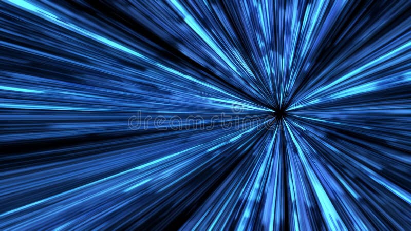 Blue Light Speed Warp Effect in Space, Abstract Technology Background ...
