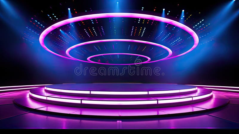 Blue Light Stage Background Stock Illustration - Illustration of ...