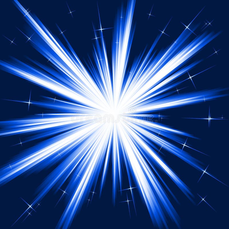 Blue Light, Star Burst, Stylised Fireworks Stock Vector - Illustration ...