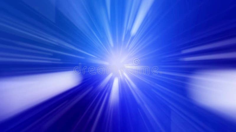 Blue Light Loop Explosion with Glowing Particles in Dark Sky 3d ...