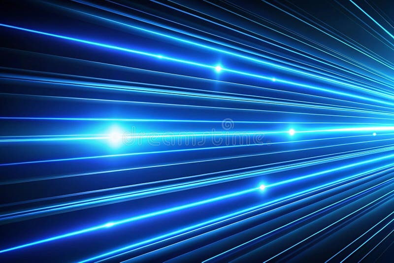Blue Light Streaks Converging Futuristic Dark Background Speed Technology Stock Image - Image of ...