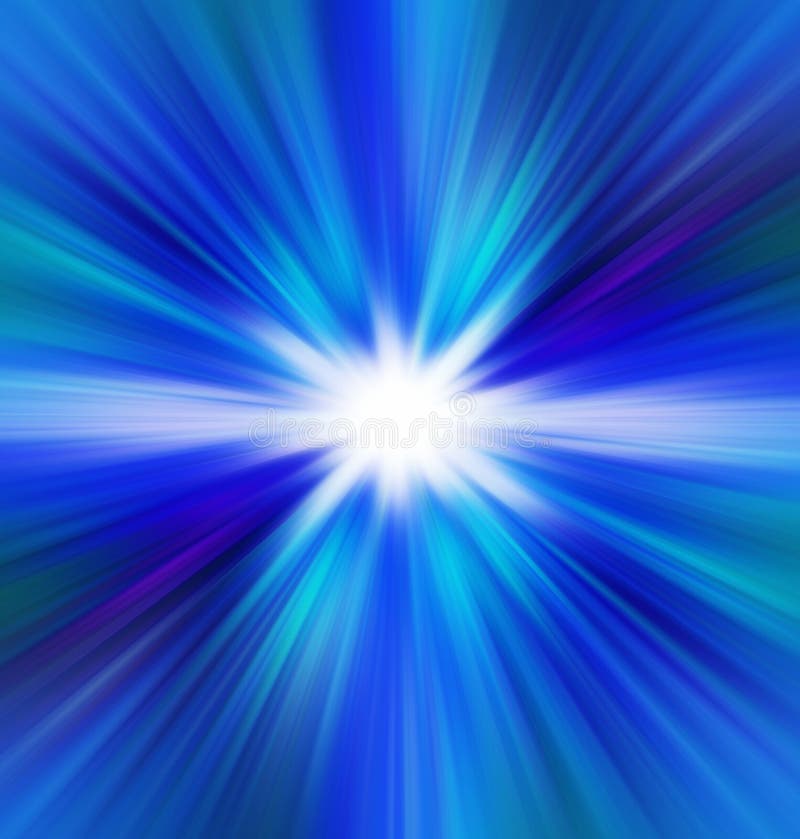Blue Light Streaks in the Tunnel of the Future Stock Illustration ...