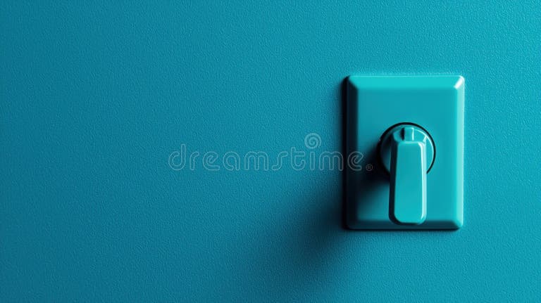 A Blue Light Switch on a Wall. Stock Photo - Image of texture, curved ...