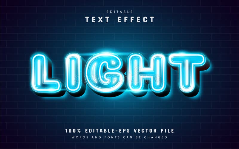 Blue light text effect stock vector. Illustration of letter - 255930208
