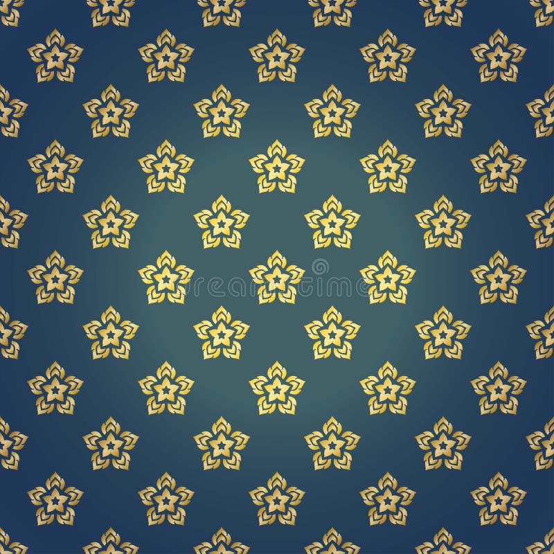 Blue Light Thai Art Pattern Stock Vector - Illustration of orange, leaf ...