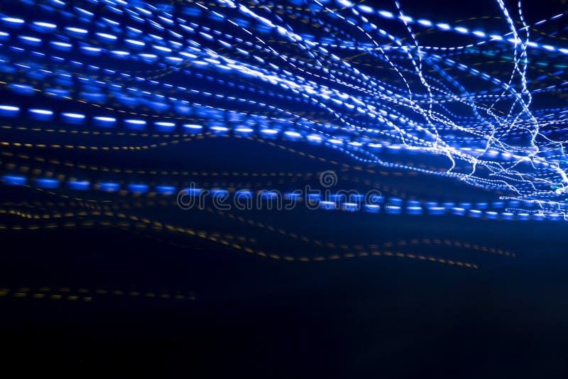 Blue Light Trail Speed and Connectivity Concept Background Stock Photo ...