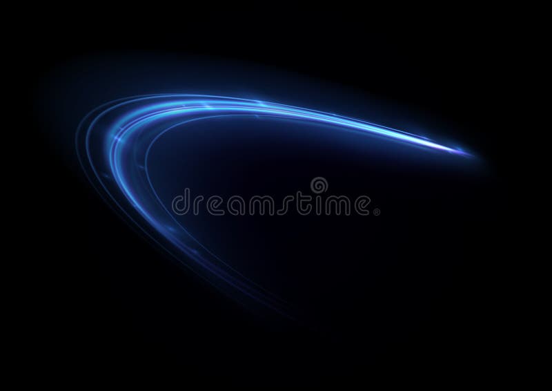 Blue Light Trail, Wave Speed, Trace Line Twirl Stock Vector ...