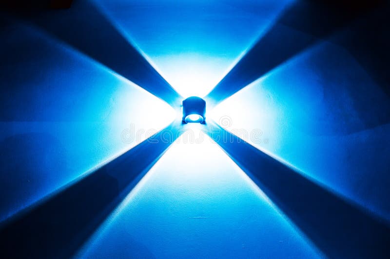 Blue Light Wall Bright Lamp on Wall Stock Image - Image of bulb, lamp ...