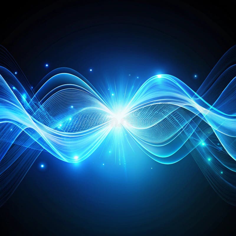 Blue Light Wave Abstract Background Stock Illustration - Illustration ...