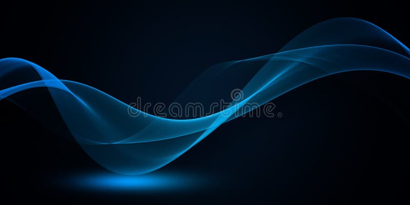 Blue Light Wave of Energy with Elegant Lines Stock Illustration ...