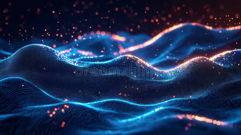 Blue Light Wave Shaped Dynamic Background Stock Illustration ...