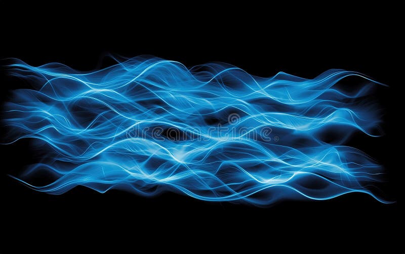 Blue Light Waves Flowing Smoothly Against a Dark Background Create a ...