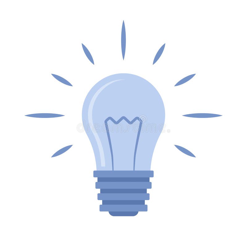 Blue Lightbulb Symbol Illustration Vector Icon Stock Vector ...