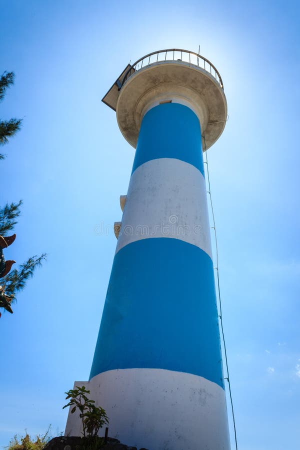 Blue lighthouse stock image. Image of lighthouse, light - 69056735