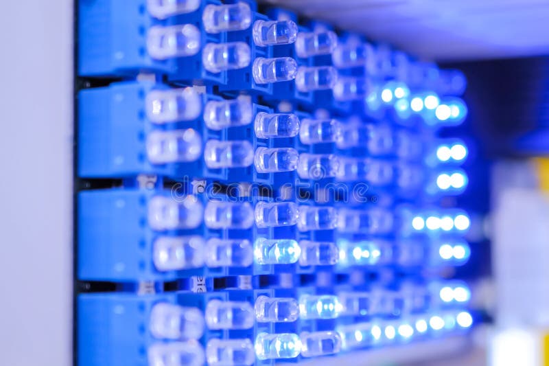 Blue Lighting Status Indicator Signals on Electric Control Panel ...