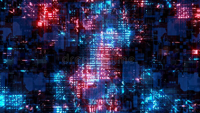 Blue Lighting Technological Cyber Punk Hi-tech Backdrop - Abstract 3D ...