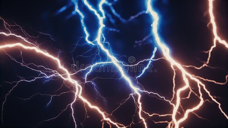 Abstract Lightning Background a Red and Blue Clash of Lightnings on a ...