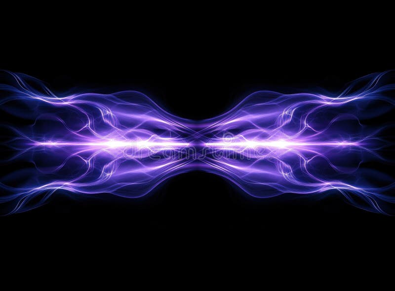 A Blue Lightning Bolt Flies through the Air on a Black Background Stock ...