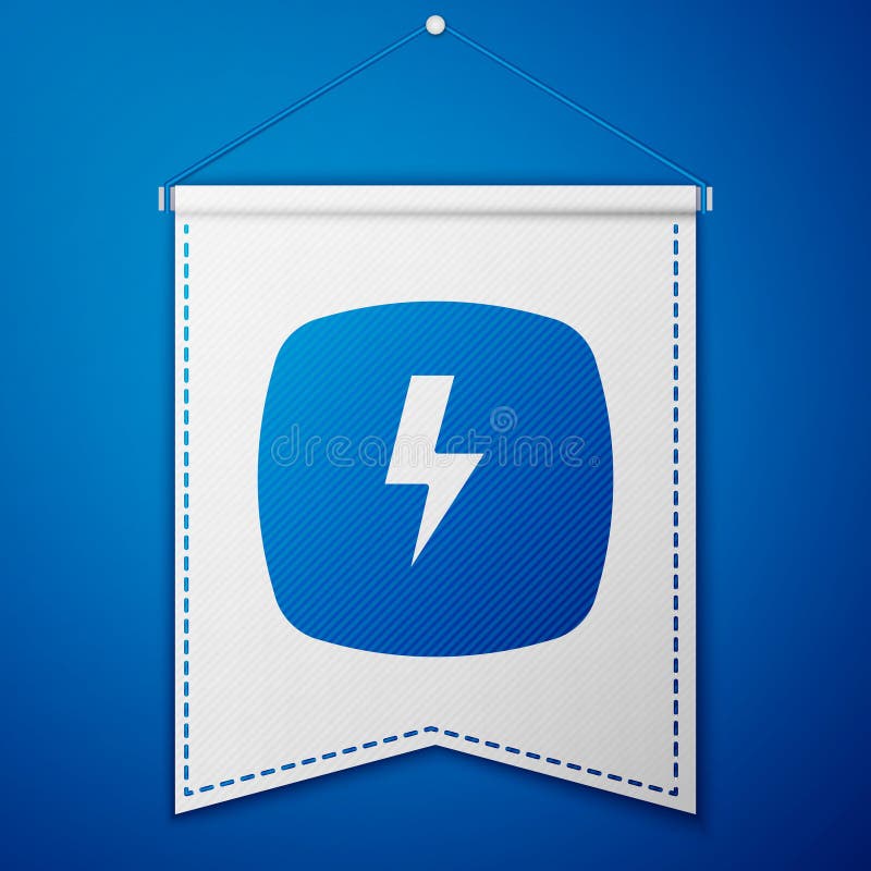 Blue No Lightning Icon Isolated on Blue Background. No Electricity ...