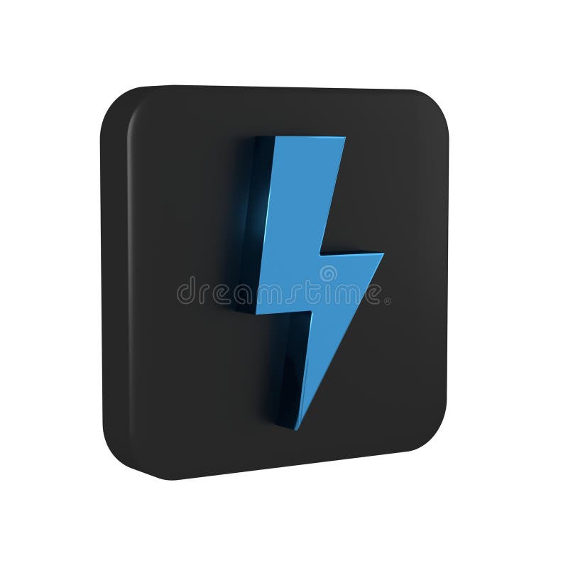 Blue Lightning Bolt Icon Isolated on Transparent Background. Flash Sign ...