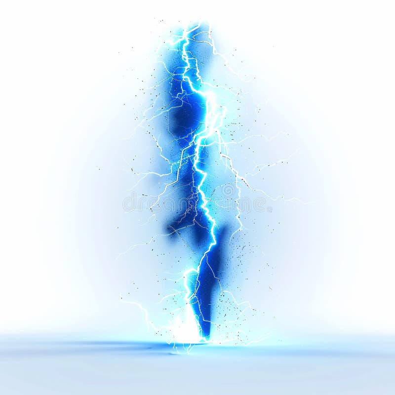 Striking Bolt of Blue Lightning Illuminating the Atmosphere in a ...