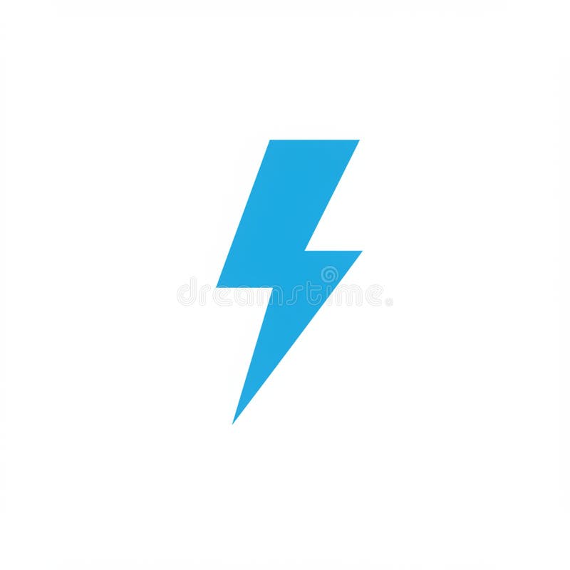 A Blue Lightning Bolt Symbol on a White Background. the Design is ...