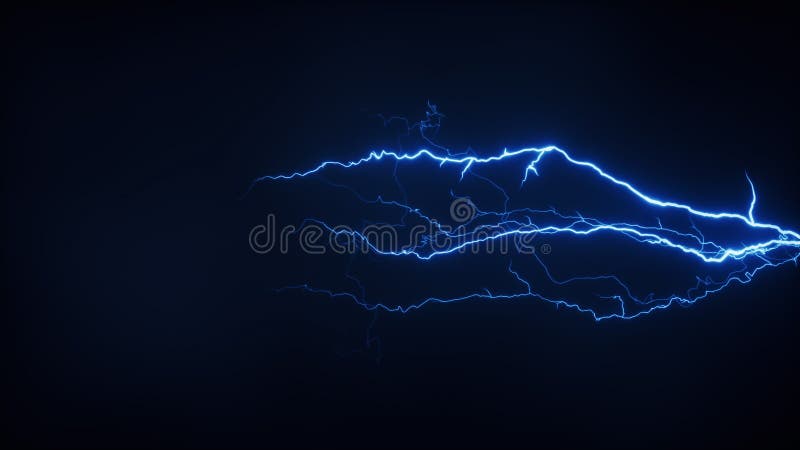 Blue Lightning with Dark Background, 3d Rendering Stock Video - Video ...