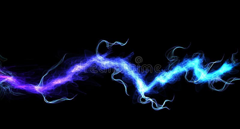 Blue Lightning, Power Energy Charge, Black Abstract Background. Blitz ...