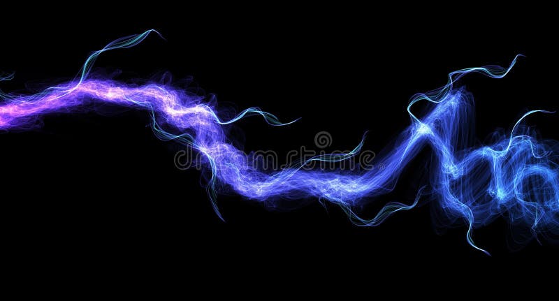 Blue Lightning, Power Energy Charge, Black Abstract Background. Blitz ...