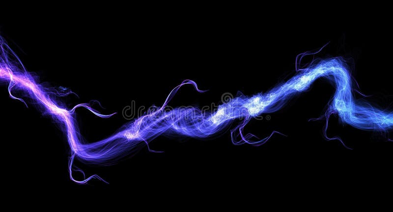Blue Lightning, Power Energy Charge, Black Abstract Background. Blitz ...