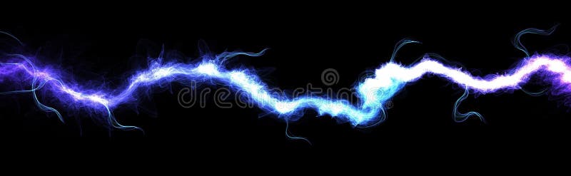 Blue Lightning, Power Energy Charge, Black Abstract Background. Blitz ...