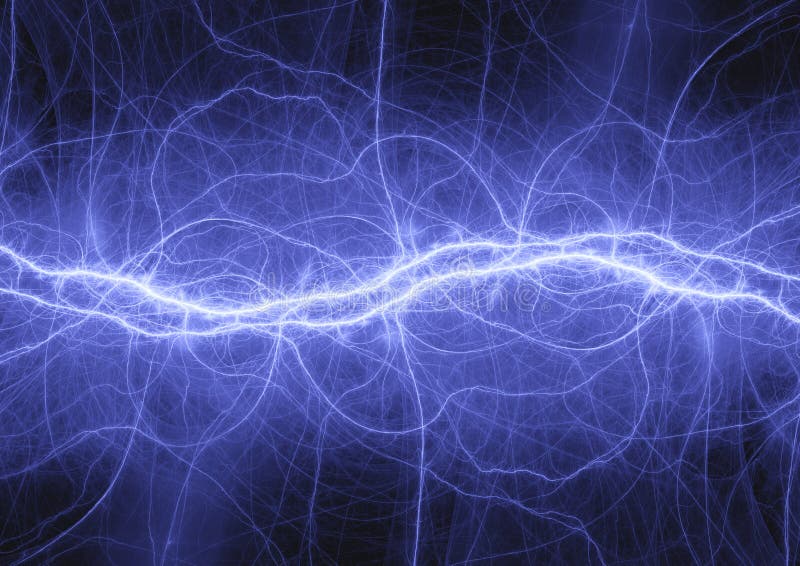 Blue Lightning or Sound Waves Visualization Stock Illustration ...