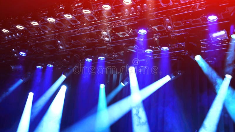 Blue Lightning from the Spotlights during the Show Stock Image - Image ...
