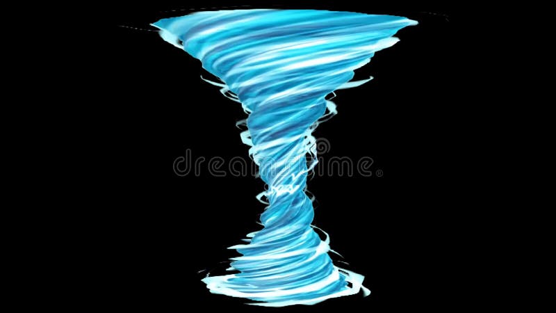 Blue Lightning Tornado Animation on Black Background Electric Storm ...