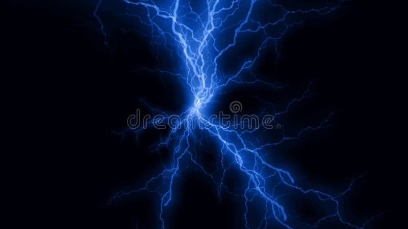 Blue Lightnings Rain & Clouds Animation Motion Background Stock Video ...