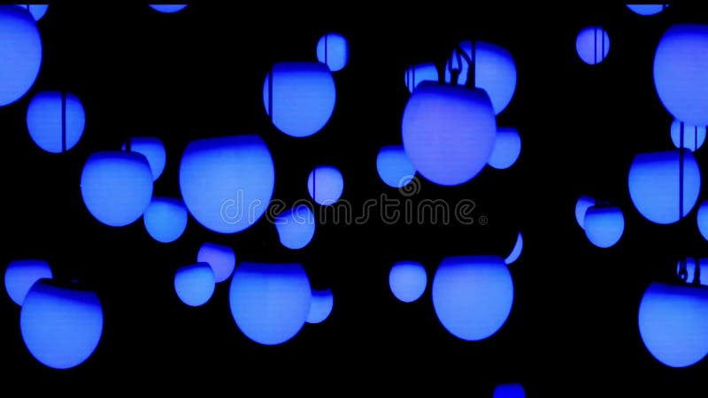 Blue Lights on a Black Background. Rise and Fall. a Bewitching Sight ...