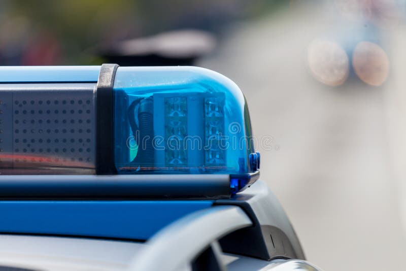 Blue Lights from a German Police Car Stock Photo - Image of germany ...