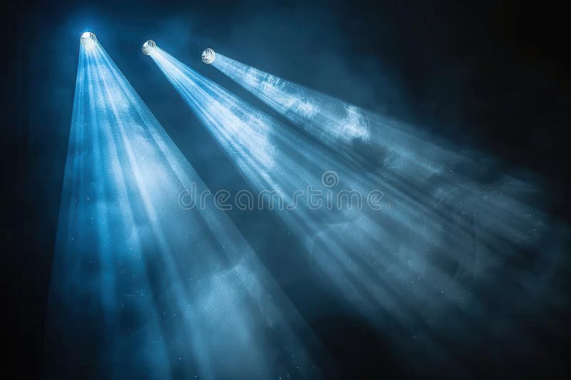 Blue Lights Shining Down on Game Show State Stock Photo - Image of ...