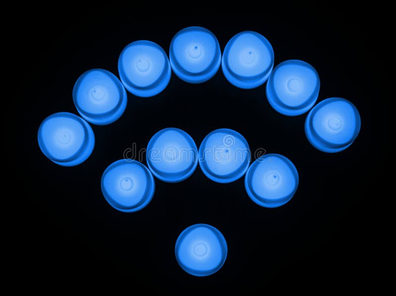 Blue Lights Wireless Network Icon Stock Image - Image of data, neon ...