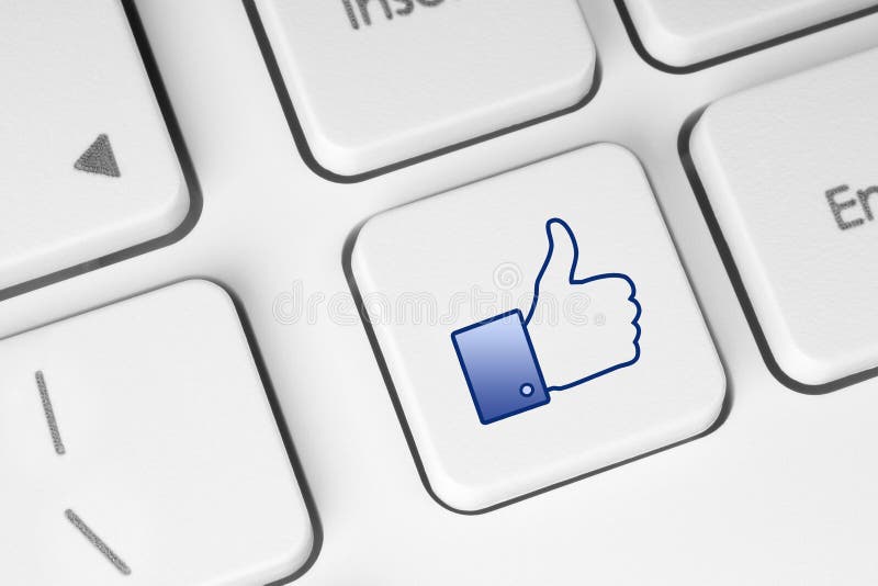 Blue Like Button on Keyboard Editorial Photography - Illustration of ...