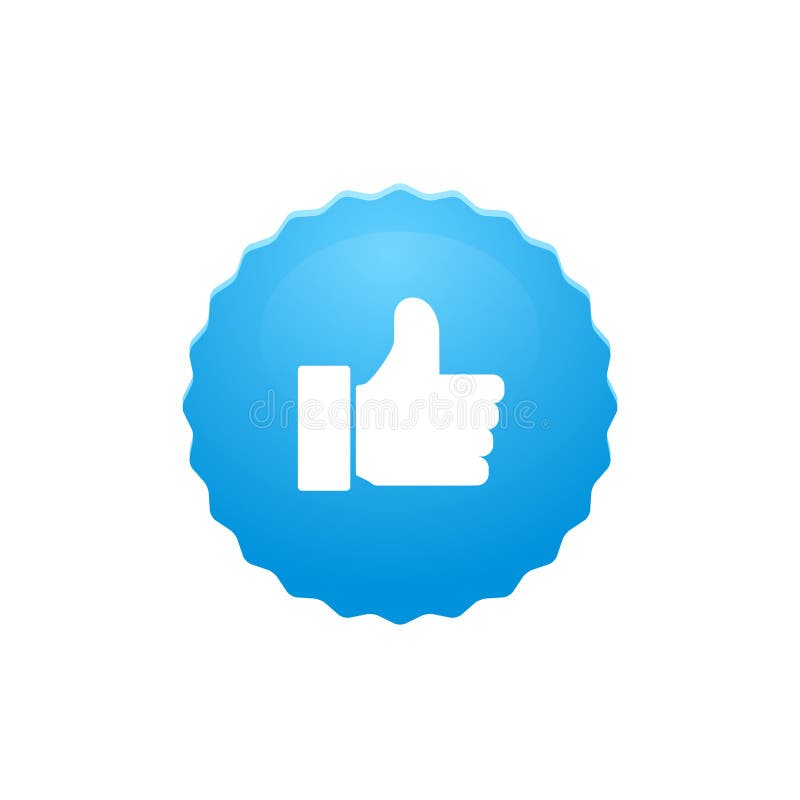 Blue Like Button with Thumbs Up. Vector Illustration Stock Vector ...