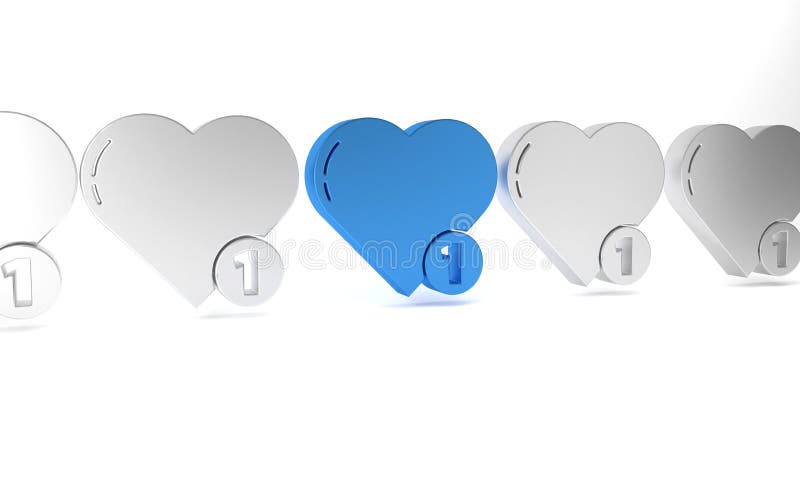 Blue Like and Heart Icon Isolated on White Background. Counter ... Blue Like and Heart Icon Isolated on White Background. Counter ...