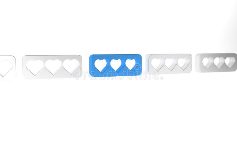 Blue Like and Heart Icon Isolated on White Background. Counter ... Blue Like and Heart Icon Isolated on White Background. Counter ...