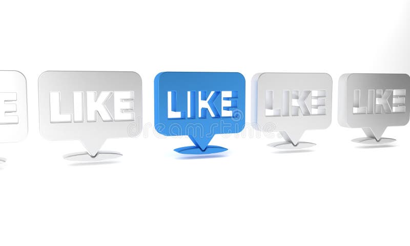 Blue Like in Speech Bubble Icon Isolated on White Background. Counter ... Blue Like in Speech Bubble Icon Isolated on White Background. Counter ...