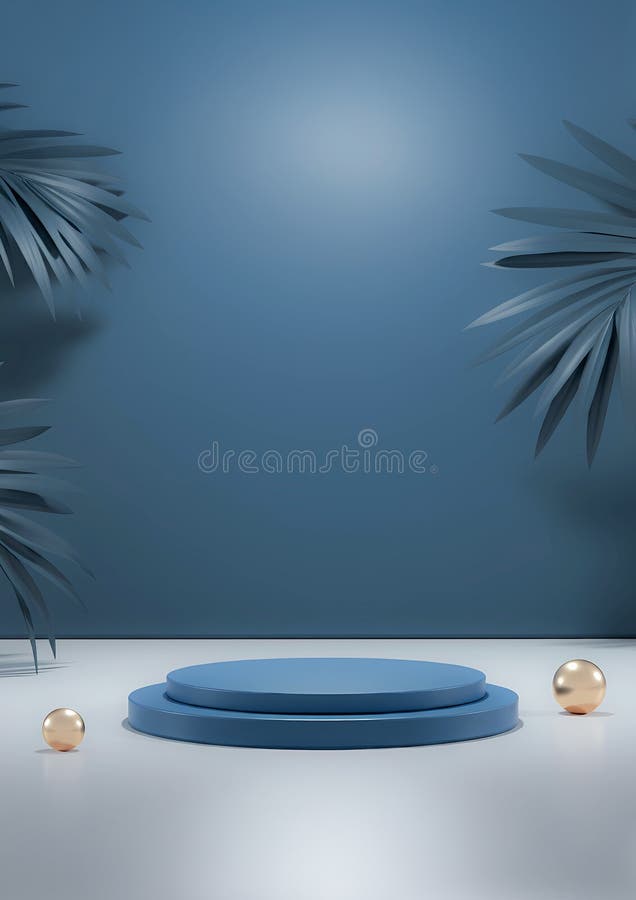 Blue Limbo Background with a Blue Podium in Center Product Presentation ...